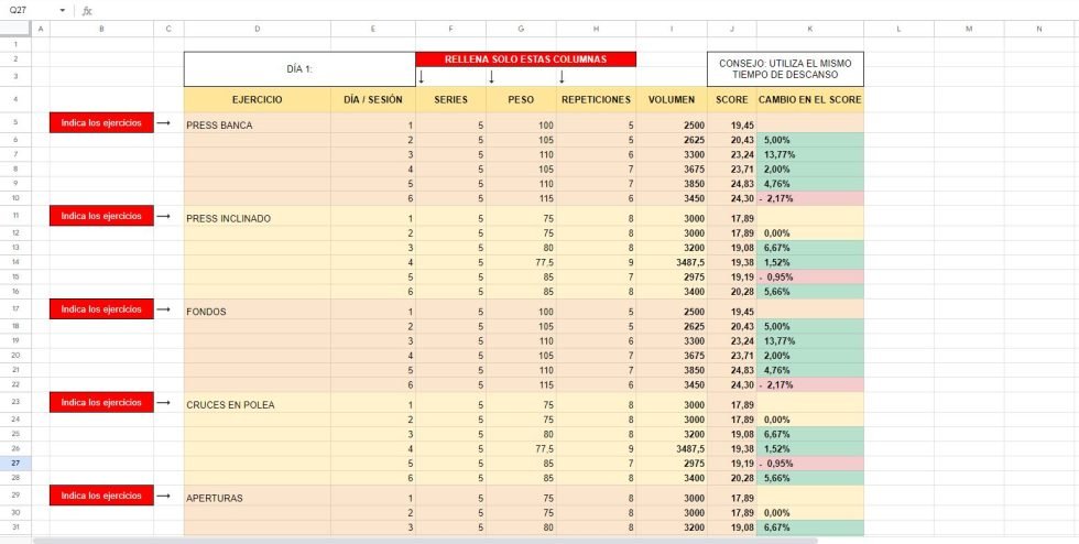 Mejora GRATIS la Sobrecarga Progresiva (Plantilla Excel)
